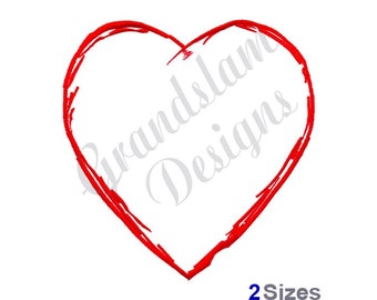 Heart Outline Machine Embroidery Design - Etsy