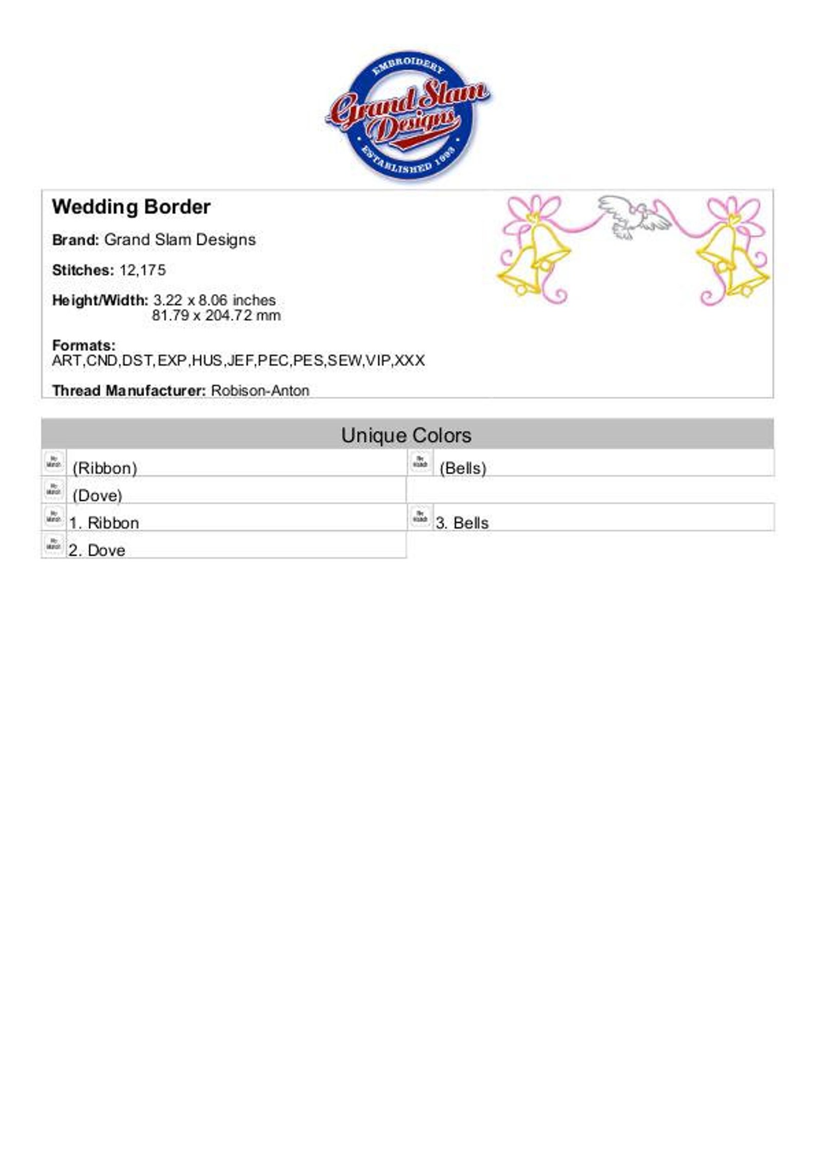 Wedding Bells Border Machine Embroidery Design | Etsy