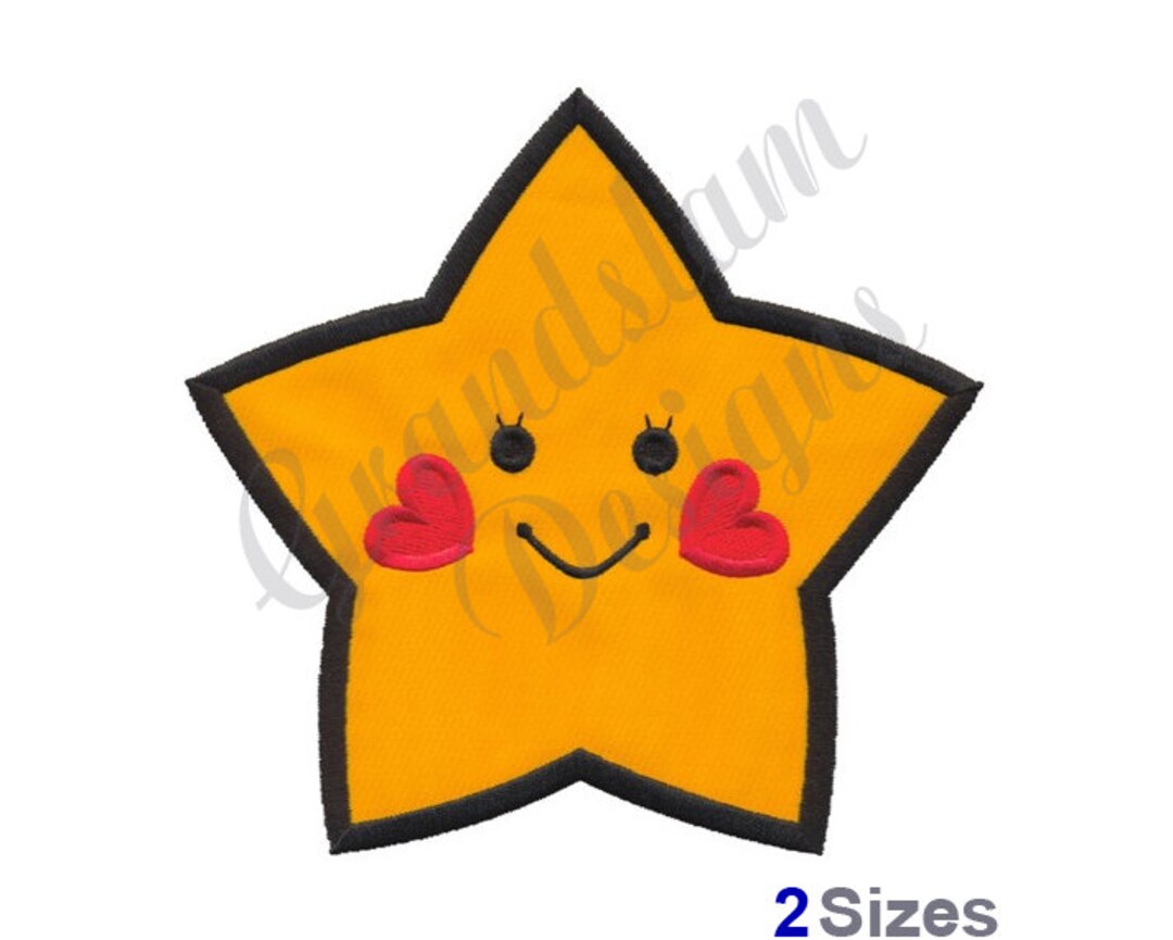 Applique Happy Star Machine Embroidery Design (instant Download) - Etsy