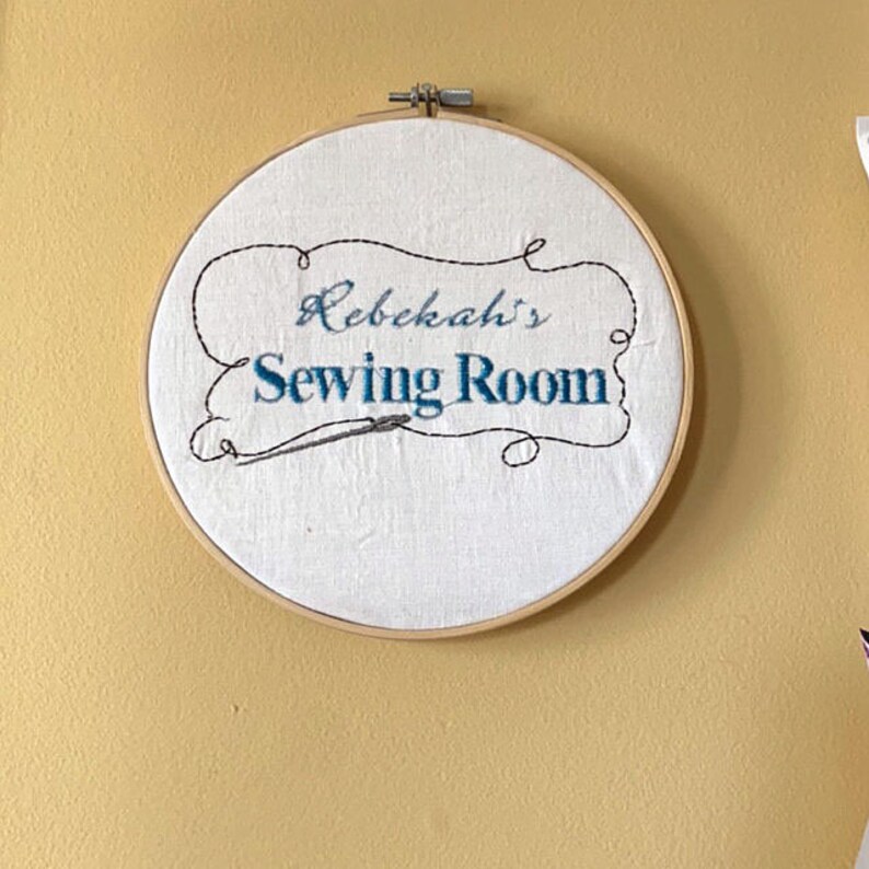 Needle and Thread Label Frame Machine Embroidery Design | Etsy