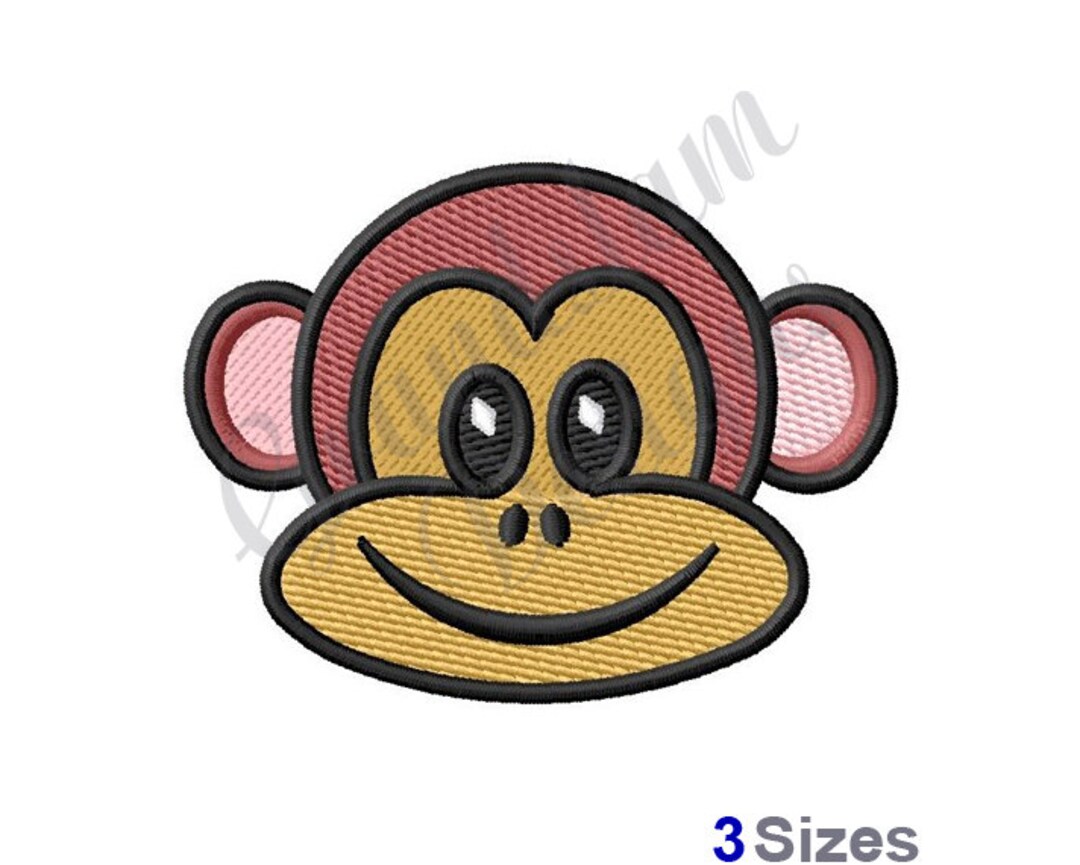 Monkey Face - Machine Embroidery Design - Etsy