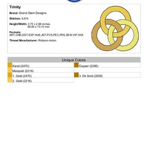 Trinity Rings Machine Embroidery Design, Embroidery Designs, Machine ...