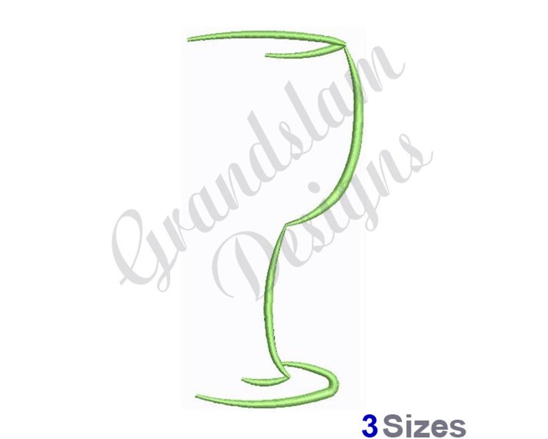 Wine Glass - Machine Embroidery Design - Etsy