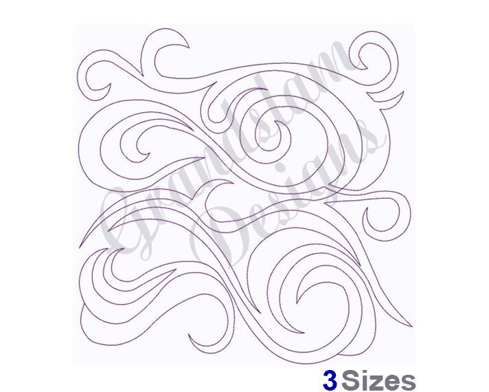 Curlicues Quilt Block Machine Embroidery Design Embroidery - Etsy