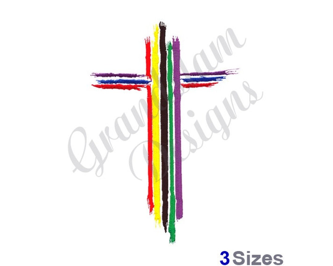 Rainbow Cross - Machine Embroidery Design, Embroidery Designs, Machine ...