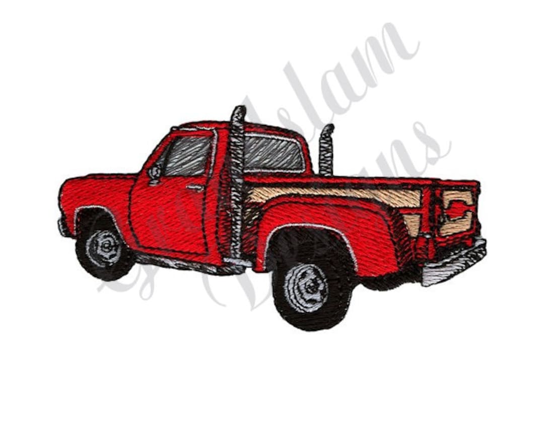 Lil Red Express Pick up Truck - Machine Embroidery Design - Etsy