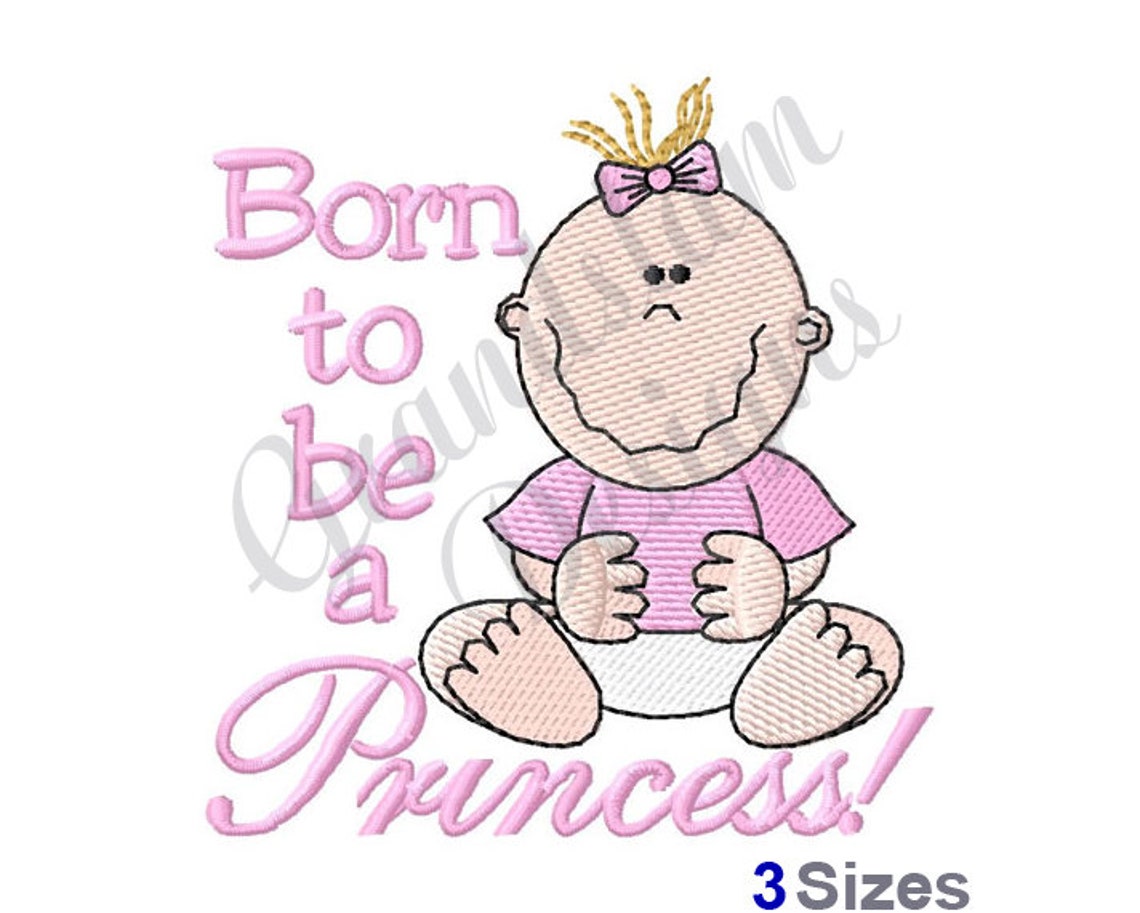 Baby Princess Machine Embroidery Design - Etsy