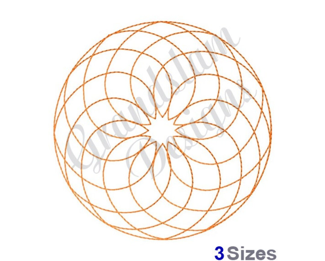 Retro Spirograph Redwork - Machine Embroidery Design, Embroidery ...