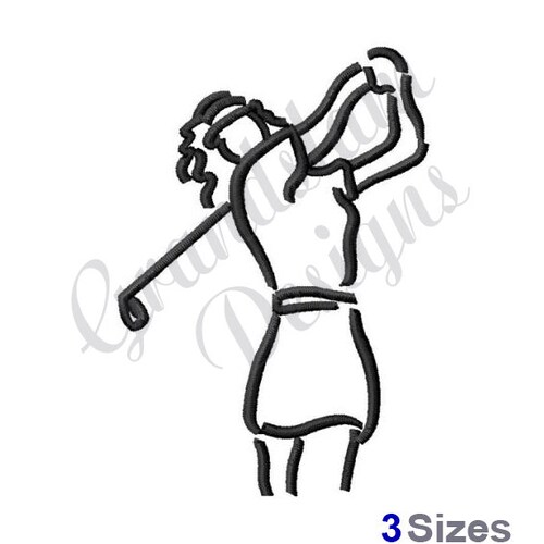 Lady Golfer Silhouette Machine Embroidery Design Golf Sport - Etsy