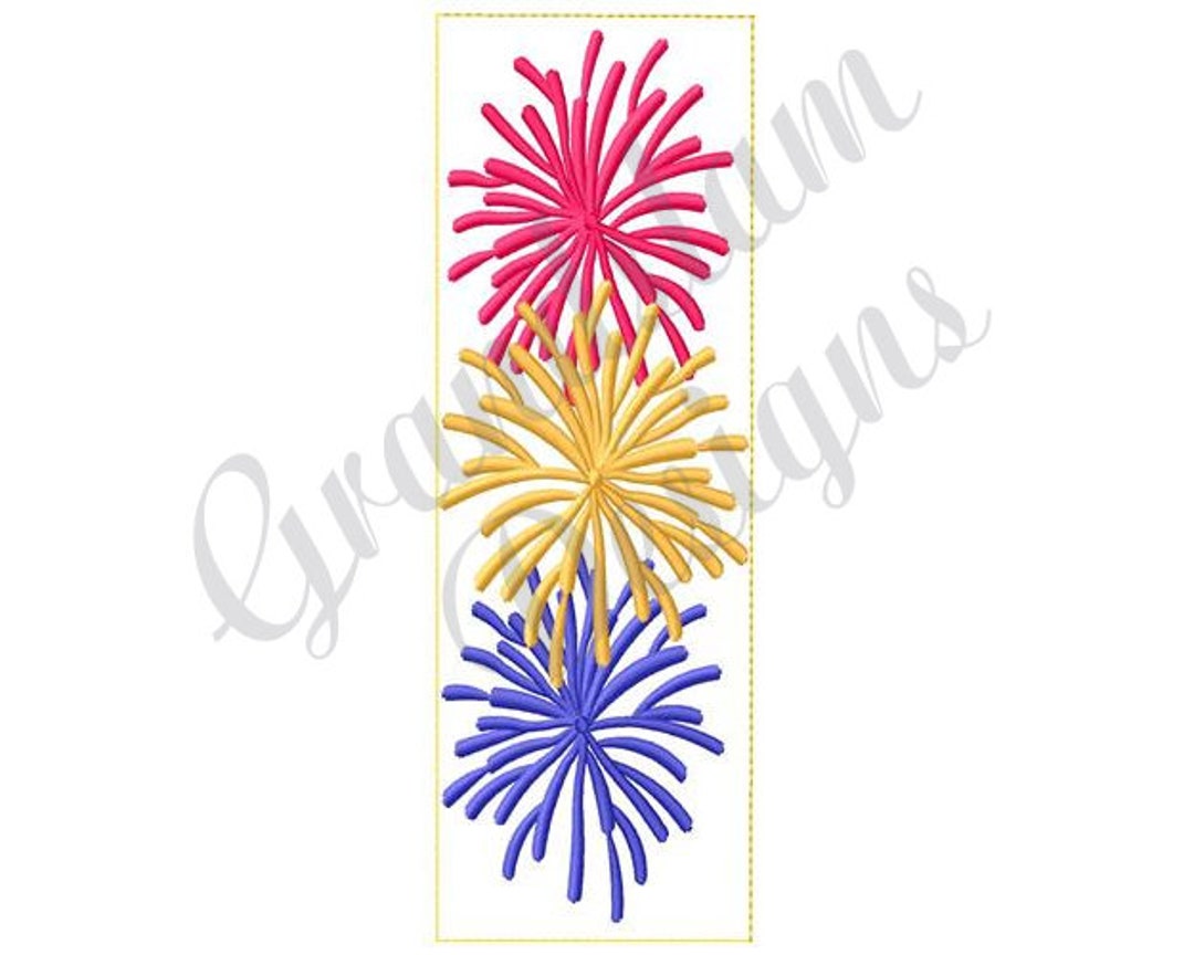 Fireworks Bookmark - Machine Embroidery Design - Etsy