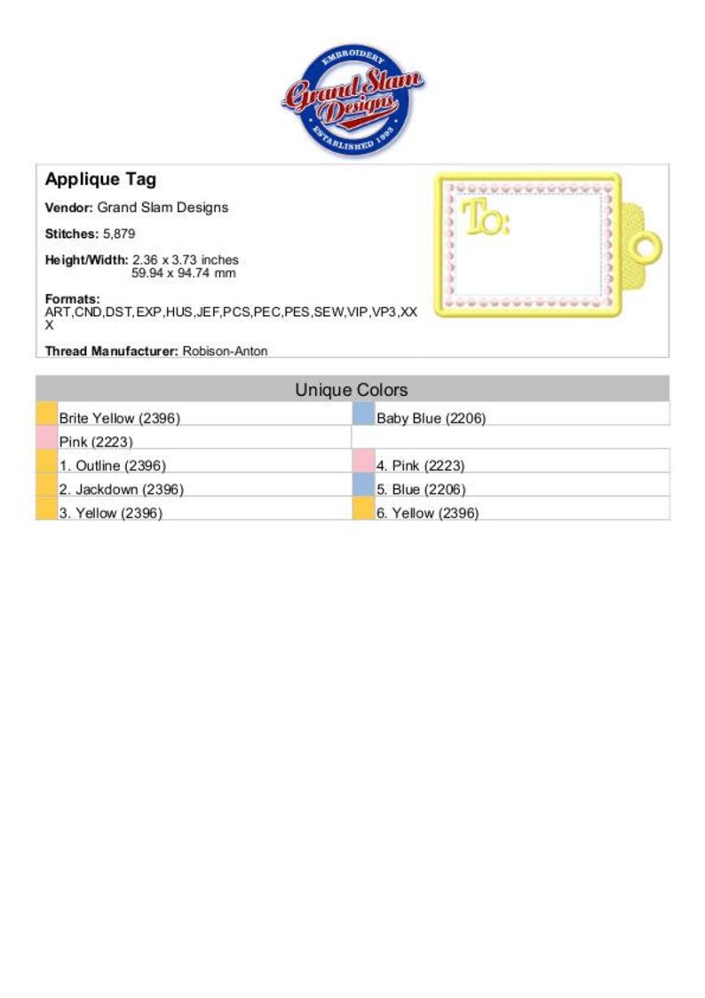 Applique Tag Machine Embroidery Design Embroidery Designs - Etsy