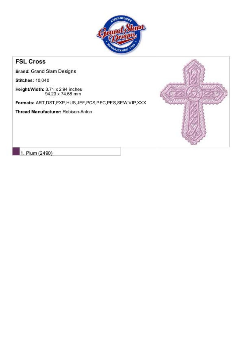 Fsl Cross - Machine Embroidery Design - Etsy