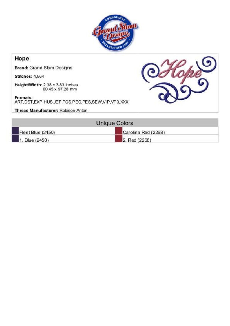 Hope Machine Embroidery Design - Etsy