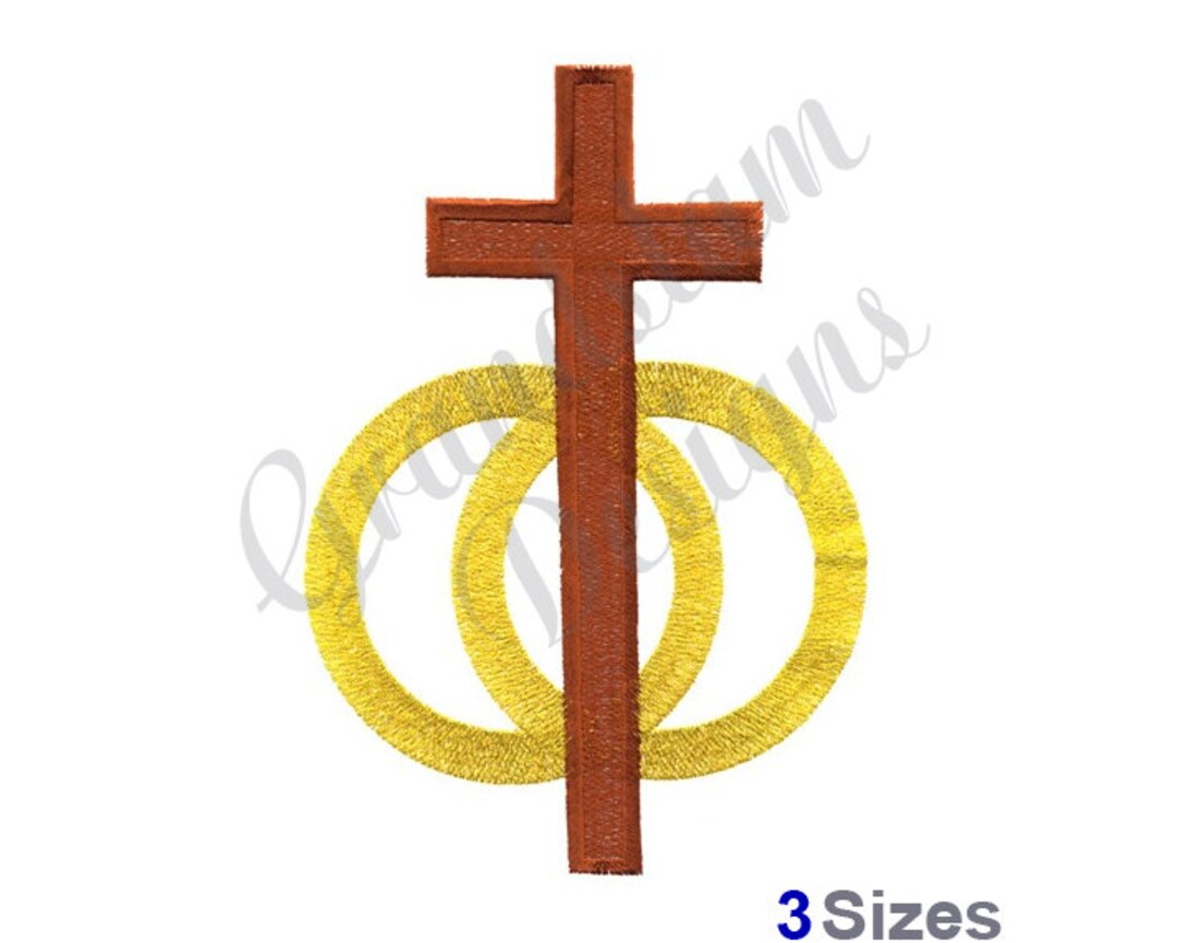 Cross and Wedding Rings Machine Embroidery Design (instant Download) - Etsy