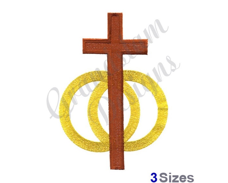 Cross and Wedding Rings Machine Embroidery Design (instant Download) - Etsy