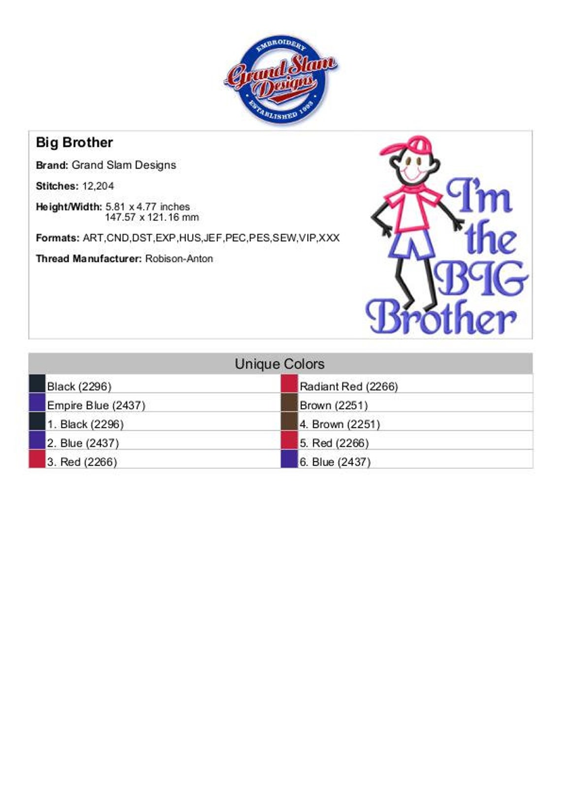 Big Brother Outline Machine Embroidery Design - Etsy