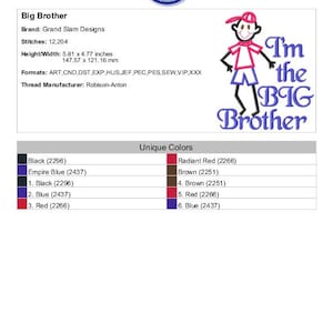 Big Brother Outline - Machine Embroidery Design - Etsy