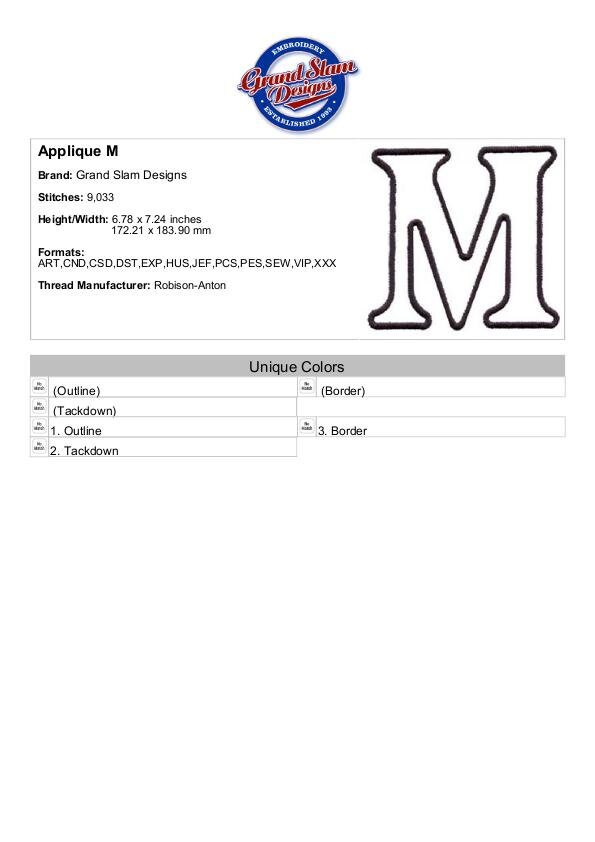 Applique Letter M Machine Embroidery Design - Etsy