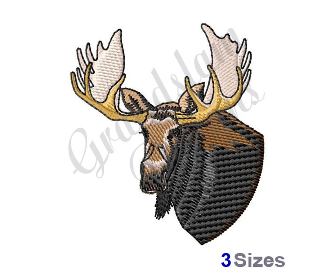 Moose Head - Machine Embroidery Design, Embroidery Designs, Machine ...