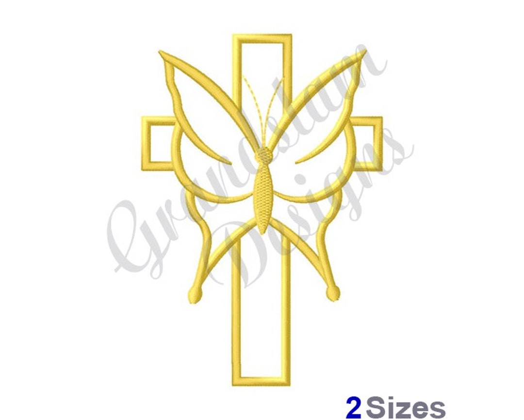 Butterfly Cross Embroidery Design – Floral Border (instant Download) - Etsy