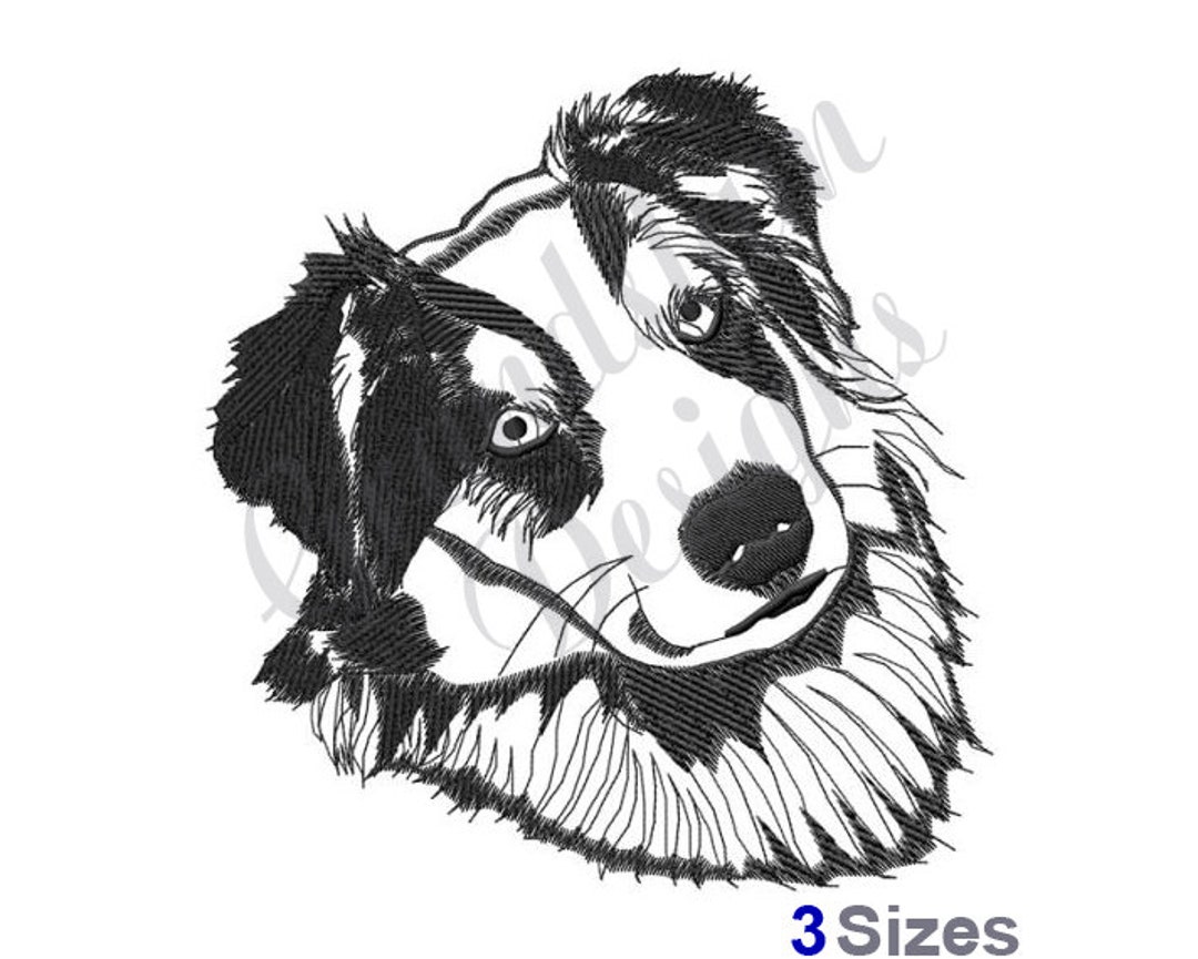 Australian Shepherd Silhouette - Machine Embroidery Design - Etsy