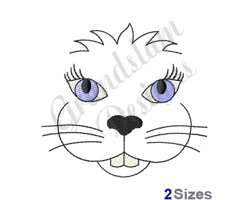 Bunny Face Machine Embroidery Design - Etsy