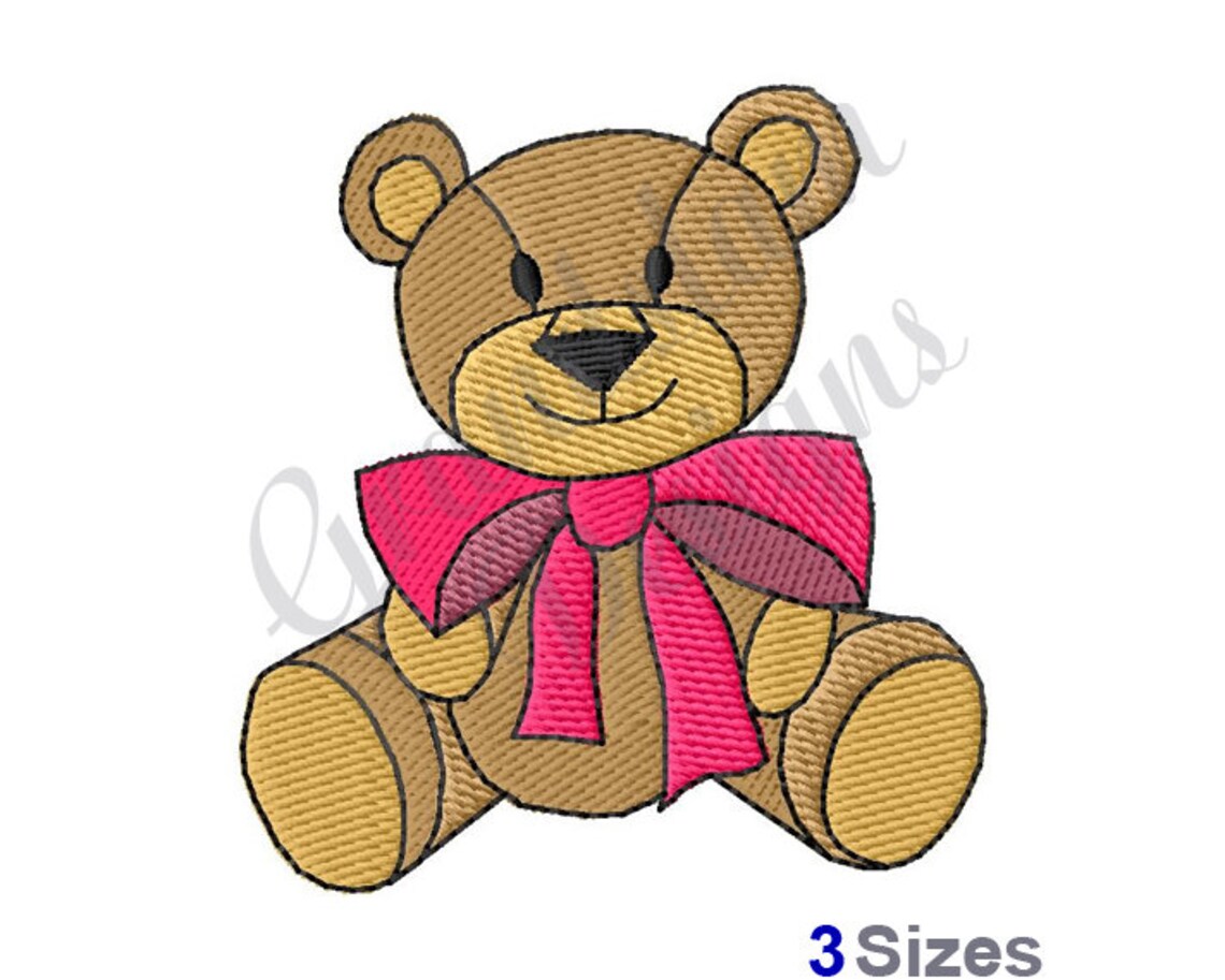 Teddy Bear Machine Embroidery Design - Etsy