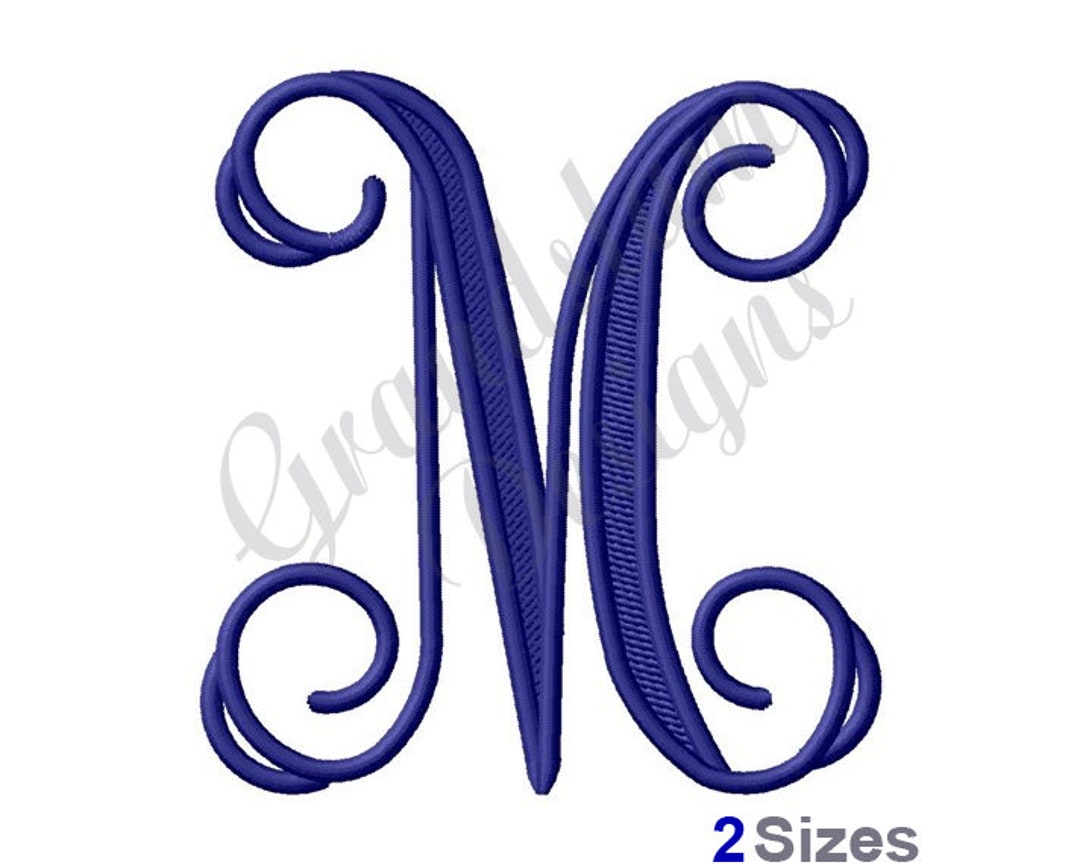 Vining Monogram Letter M - Machine Embroidery Design (instant Download ...