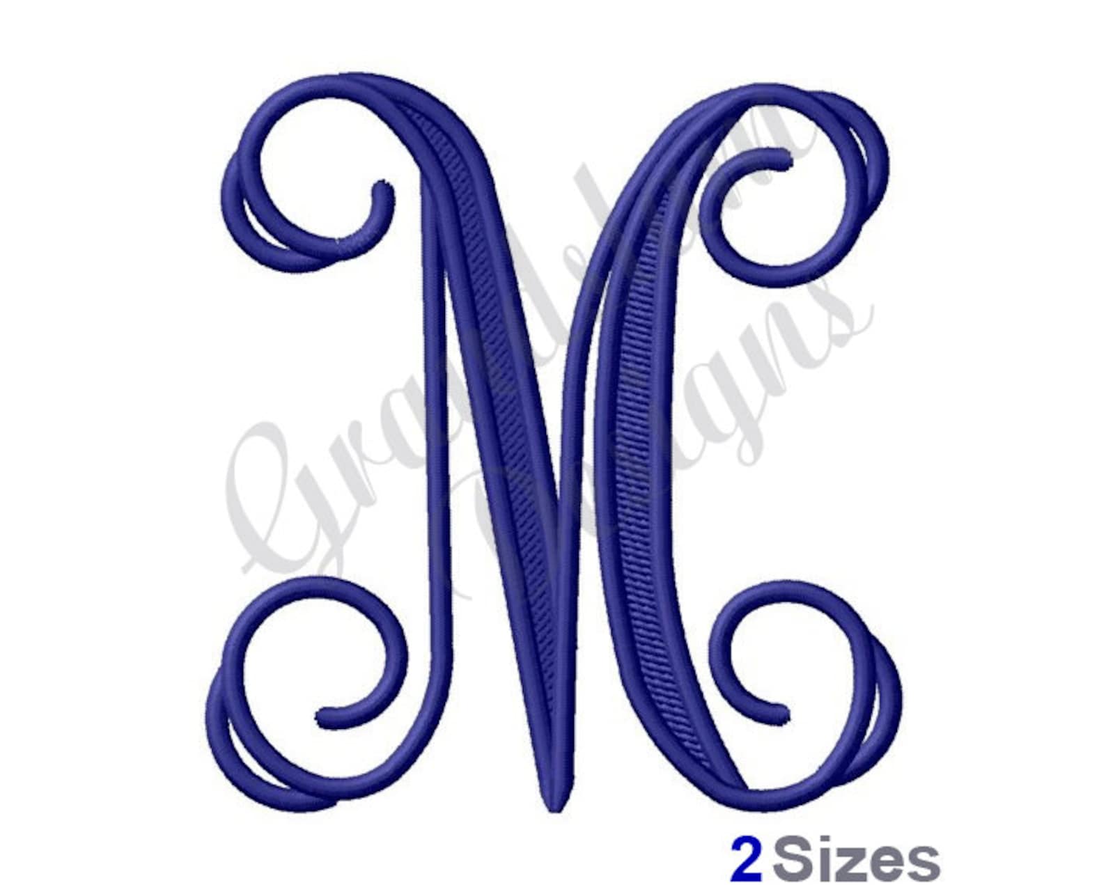 Vining Monogram Letter M Machine Embroidery Design | Etsy