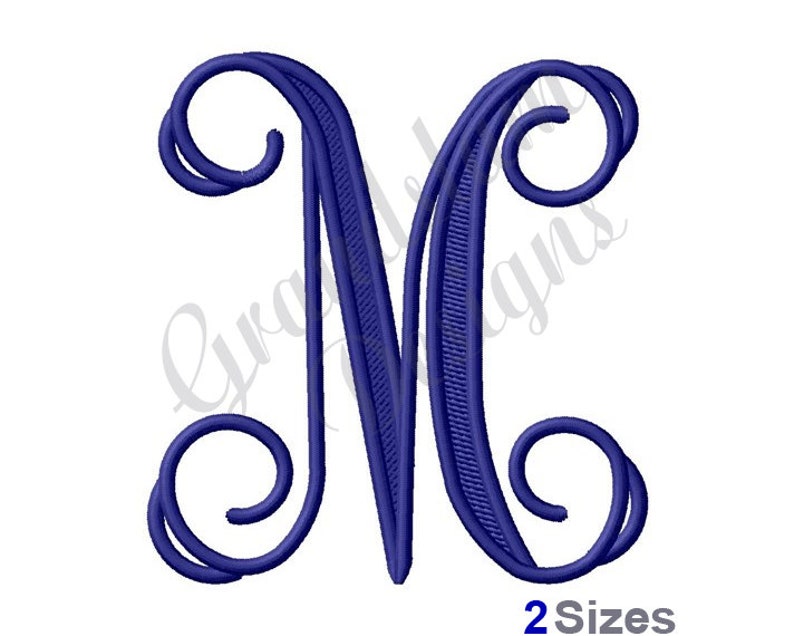 Vining Monogram Letter M Machine Embroidery Design | Etsy