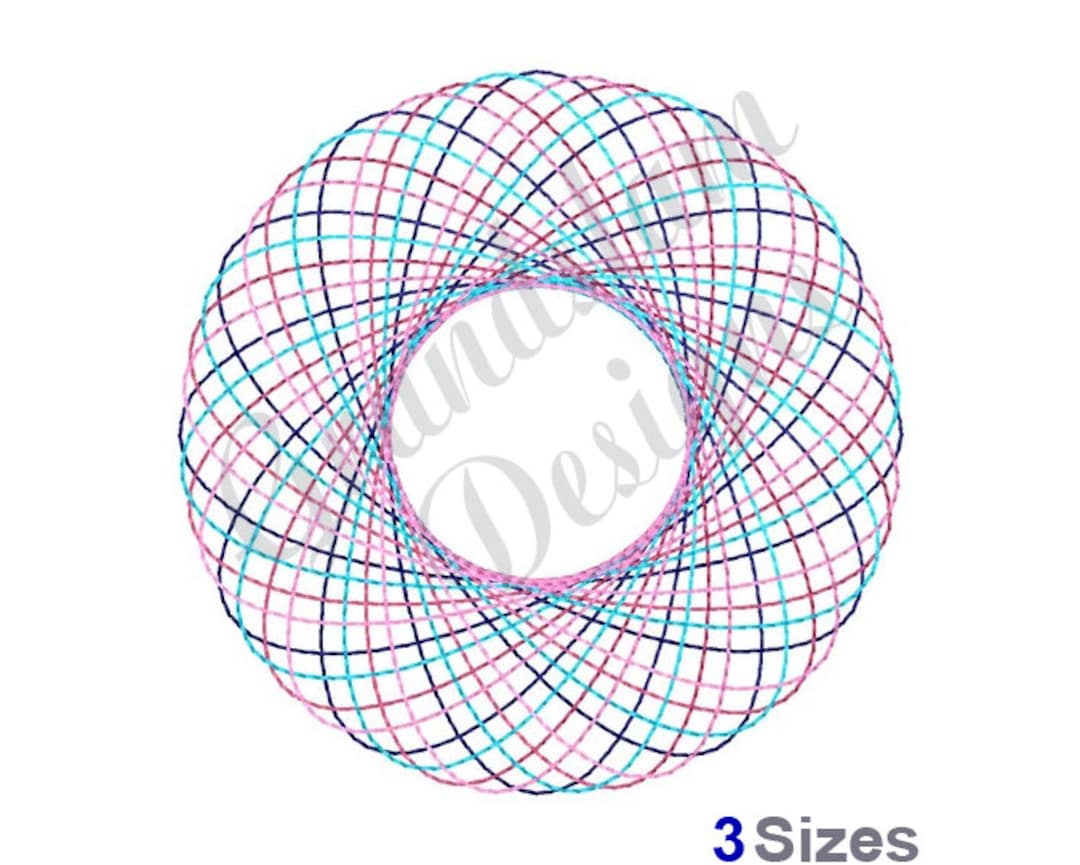Retro Spirograph Redwork -machine Embroidery Design, Embroidery Designs ...
