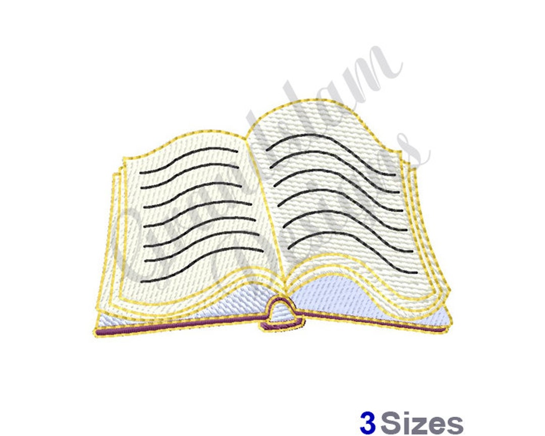 Open Book - Machine Embroidery Design - Etsy