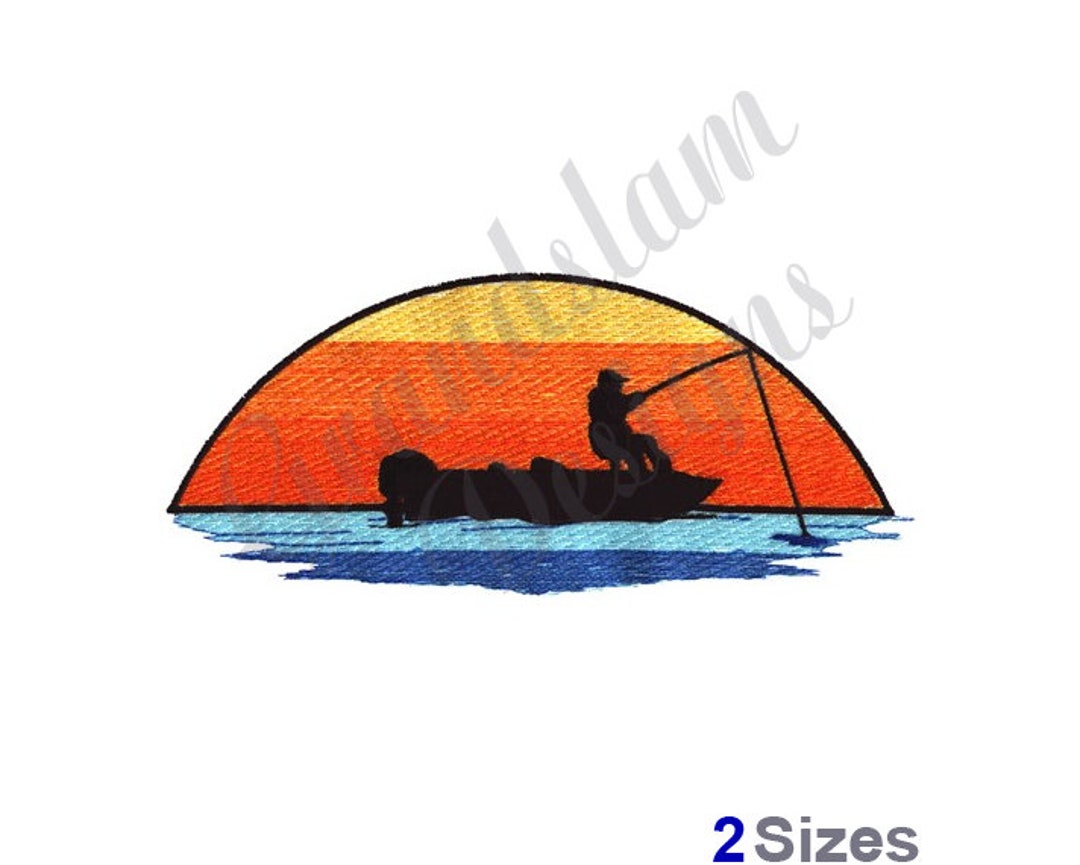 Fishing Scene - Machine Embroidery Design, Embroidery Designs, Machine ...