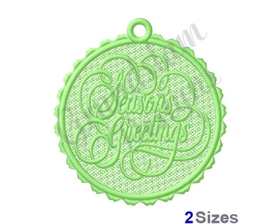 FSL Seasons Greetings Ornament Machine Embroidery Design | Etsy