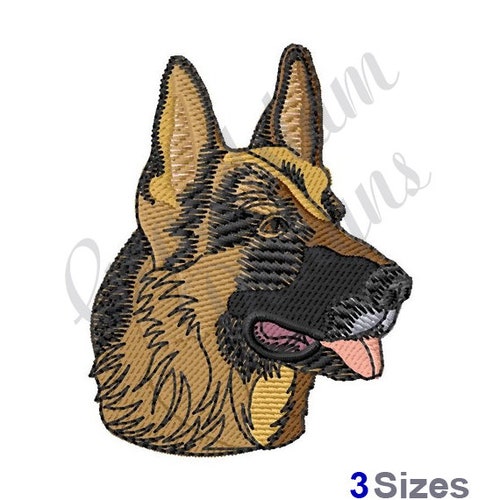 German Shepherd Machine Embroidery Design Dog Head - Etsy