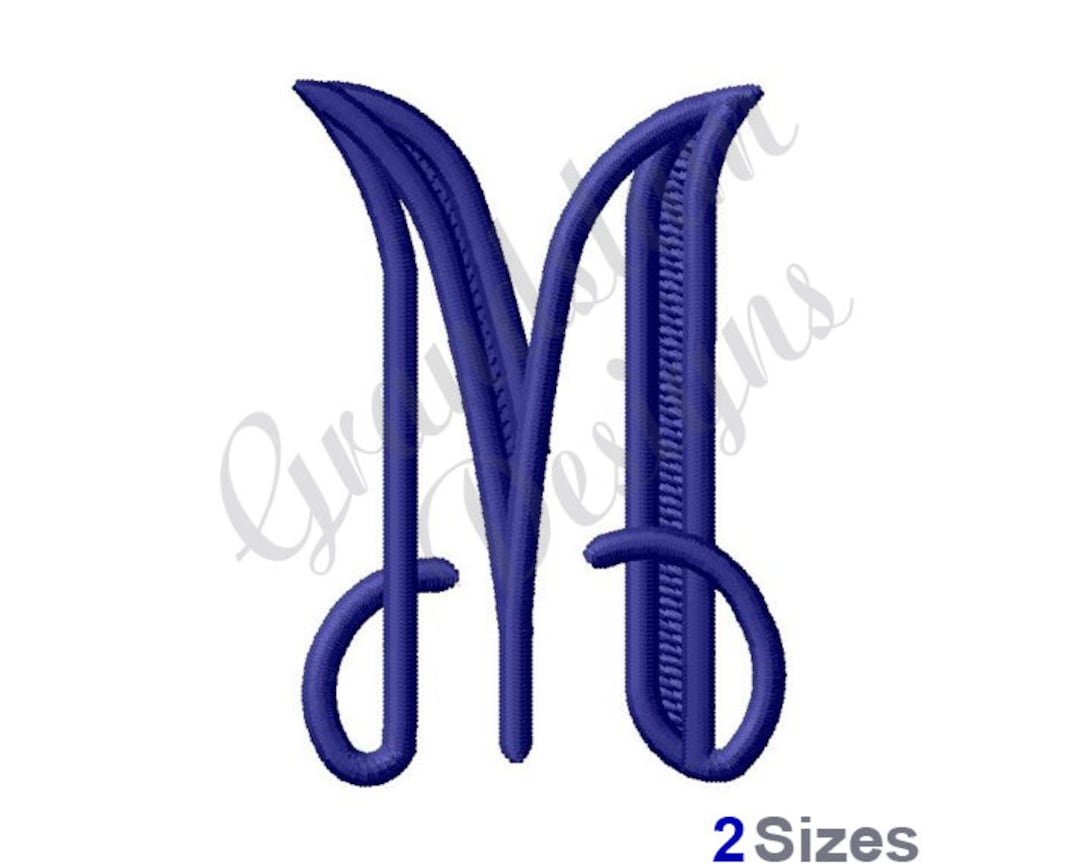 Vine Monogram Letter M - Machine Embroidery Design - Etsy