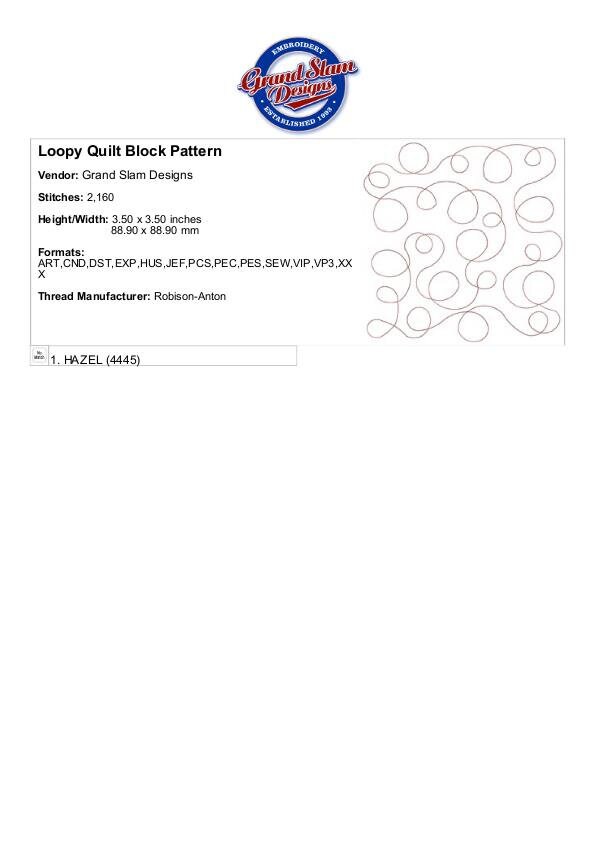Loopy Quilt Block Pattern Machine Embroidery Design - Etsy Australia