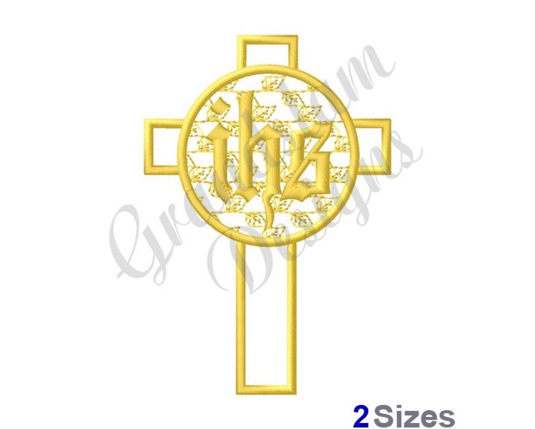 Latin IHS Cross - Machine Embroidery Design - Etsy