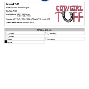 Cowgirl Tuff - Machine Embroidery Design, Embroidery Designs, Machine ...