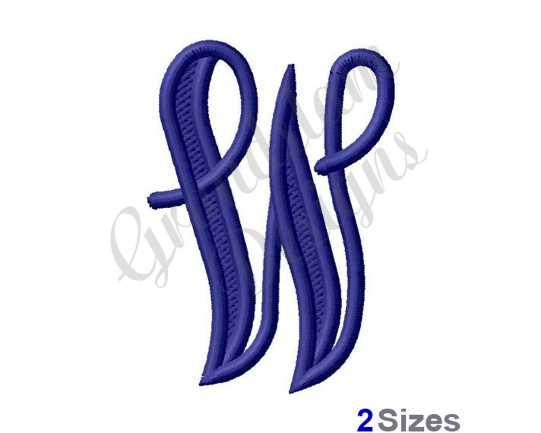 Vine Monogram Letter W - Machine Embroidery Design - Etsy
