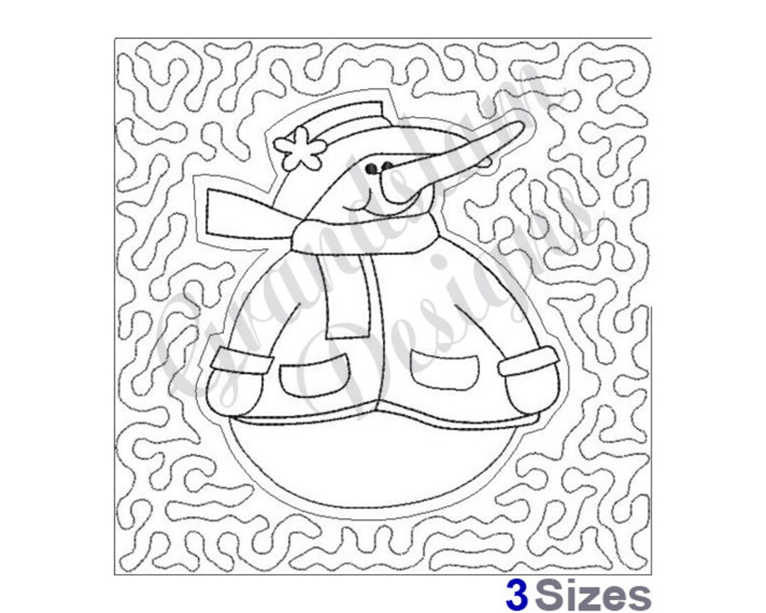 Snowman Quilt Square - Machine Embroidery Design, Embroidery Designs ...