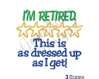 Who Cares Im Retired - Machine Embroidery Design - Etsy