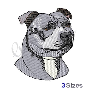 Staffy Dog Head - Machine Embroidery Design, Embroidery Designs ...