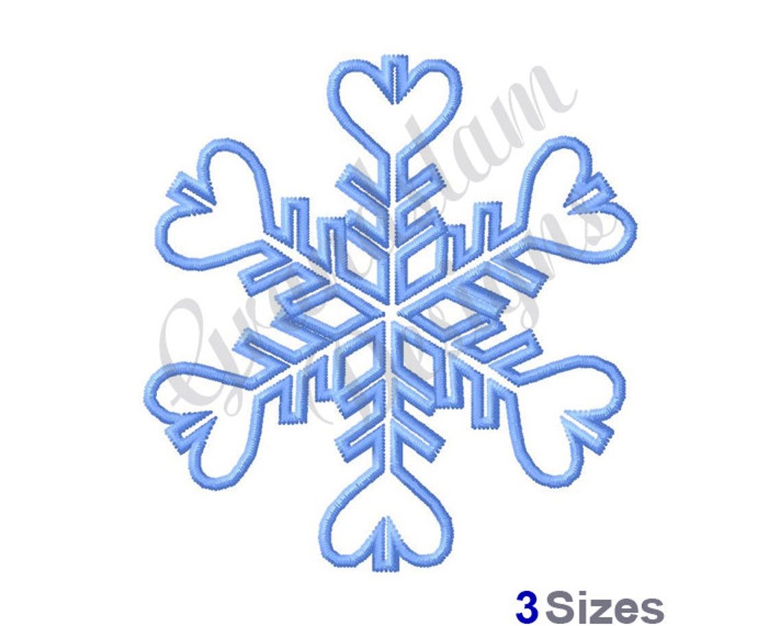 Snowflake Hearts - Machine Embroidery Design - Etsy