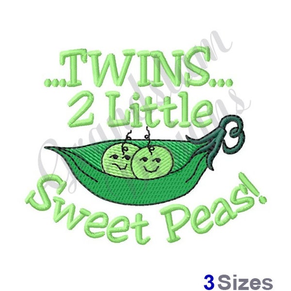 Two Peas in a Pod Embroidery Design - Etsy