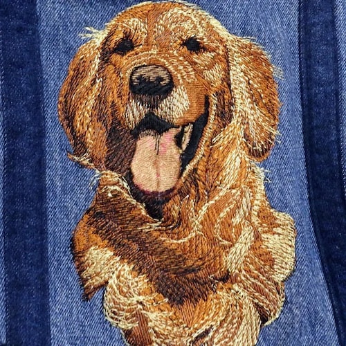 Golden Retriever Machine Embroidery Design Sitting Golden - Etsy