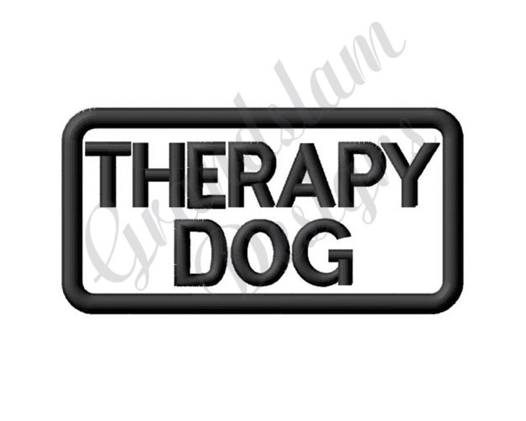 Therapy Dog Label - Machine Embroidery Design (digital Download) - Etsy