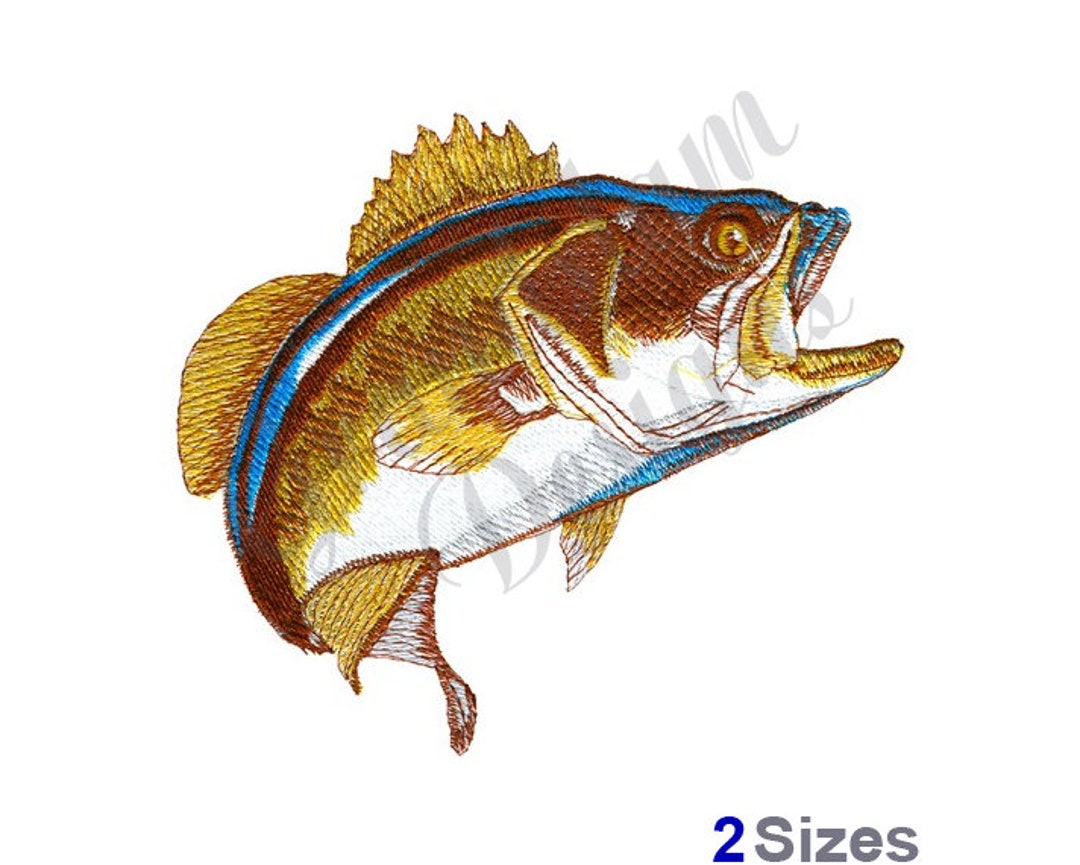 Bass Fish - Machine Embroidery Design, Embroidery Designs, Machine ...