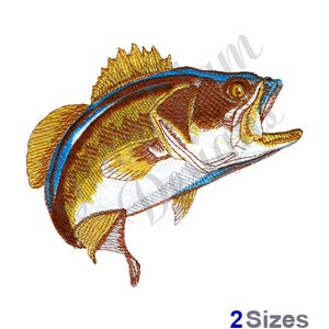 Bass Fish - Machine Embroidery Design, Embroidery Designs, Machine ...