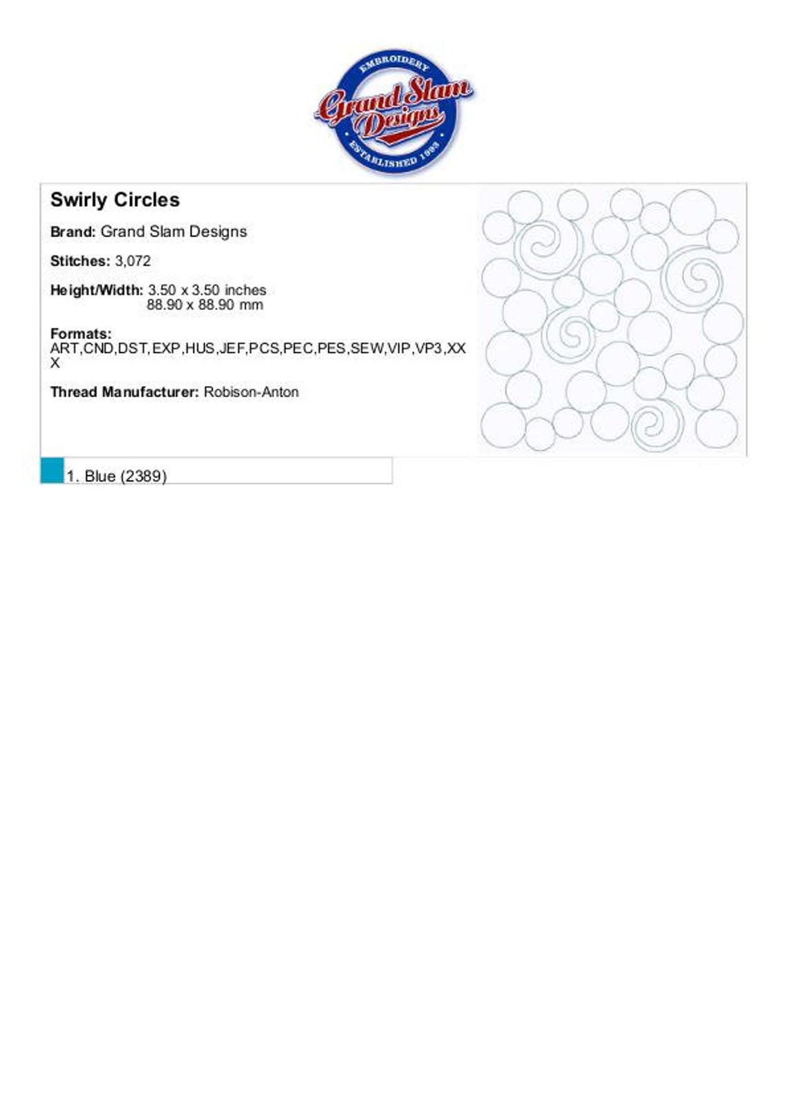 Swirly Circles Quilt Block -machine Embroidery Design, Embroidery ...